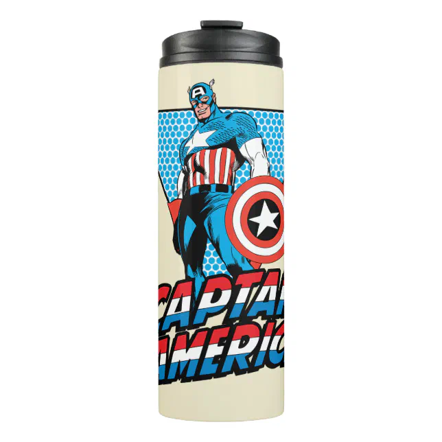 Captain America Retro Character Graphic Thermal Tumbler | Zazzle