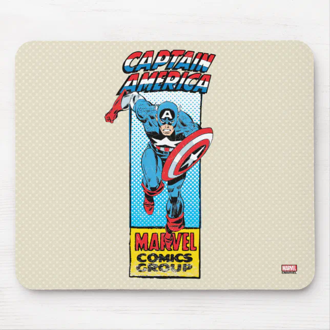Captain America Retro Comic Character Mouse Pad | Zazzle
