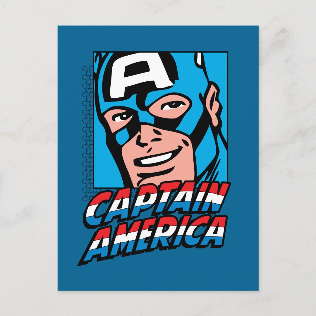 Captain America Retro Comic Icon Postcard | Zazzle