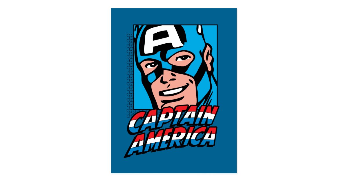 Captain America Retro Comic Icon Postcard | Zazzle.com