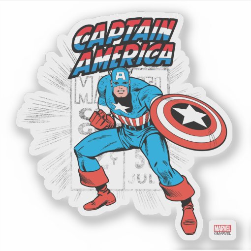 Captain America Retro Price Graphic Sticker | Zazzle