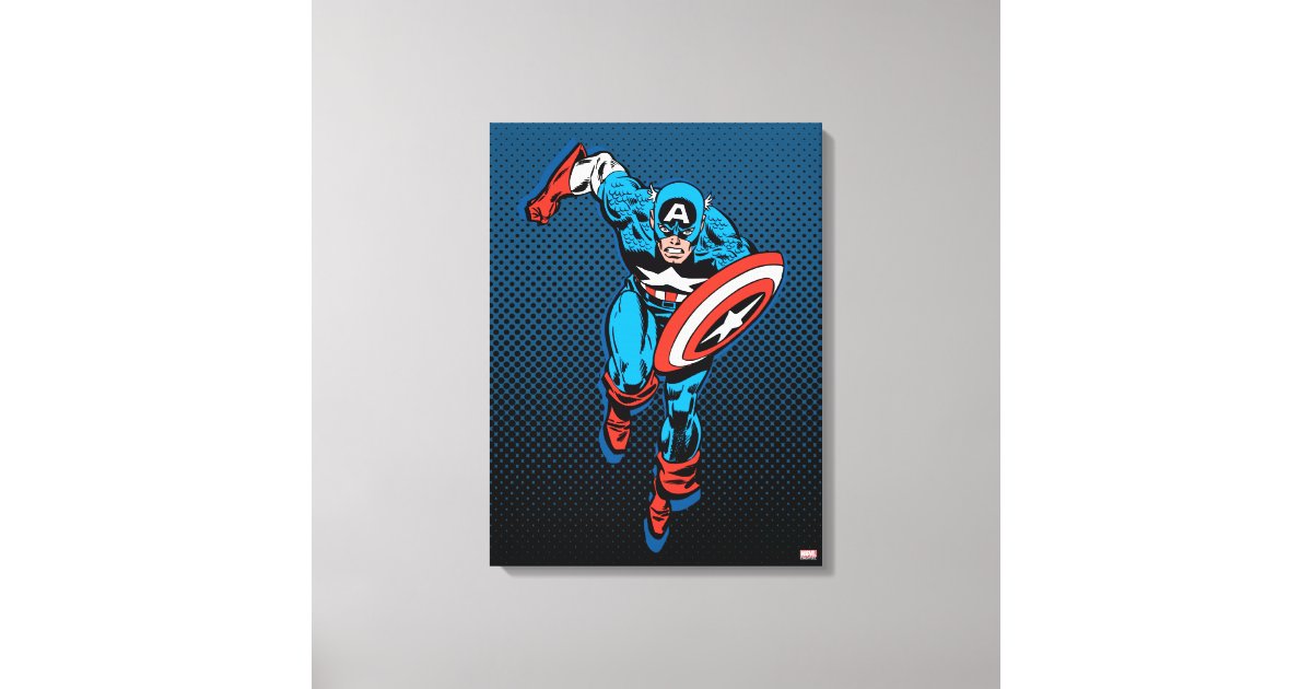 Captain America Run Canvas Print | Zazzle