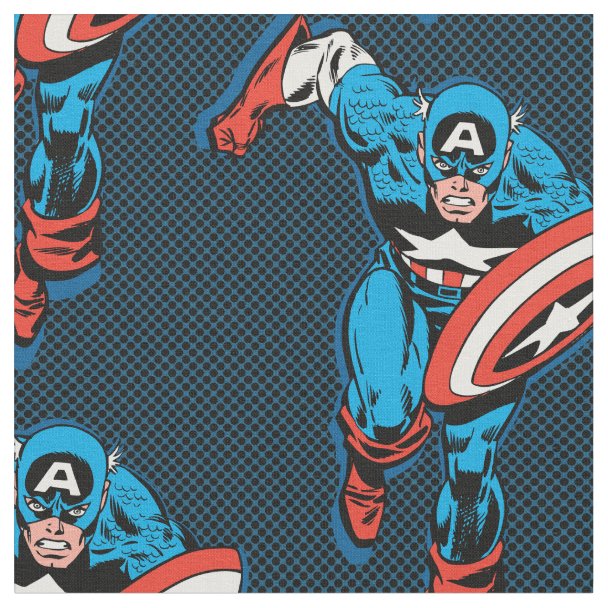 Captain America Shield Slam Fabric | Zazzle