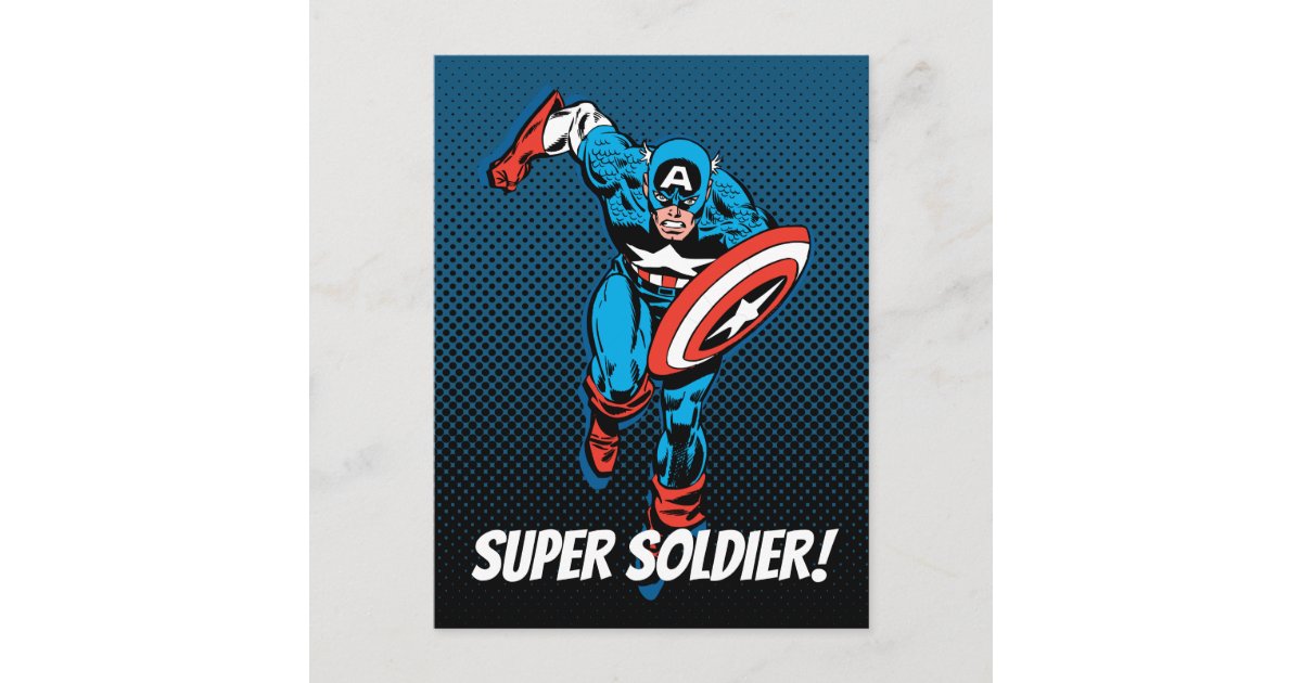 Captain America Run Postcard | Zazzle