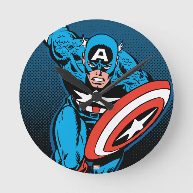 Captain America Run Round Clock | Zazzle