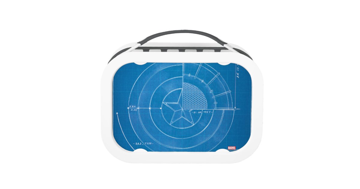 Captain America Shield Blueprint Lunch Box | Zazzle