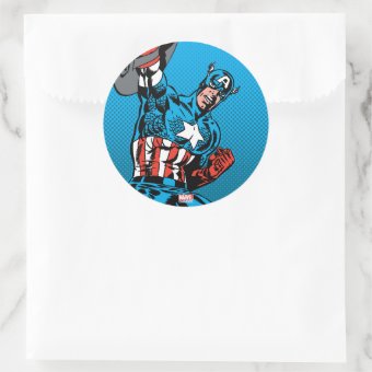 Captain America Shield Up Classic Round Sticker | Zazzle