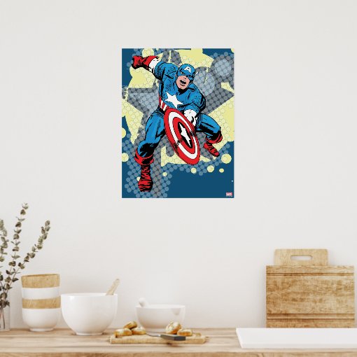 Captain America Star Poster | Zazzle