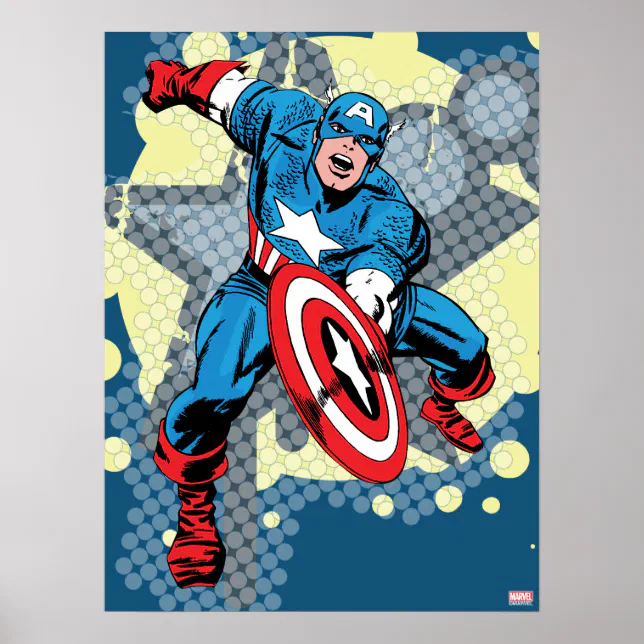 Captain America Star Poster | Zazzle