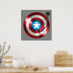 Captain America Vinyl Record Player Poster | Zazzle