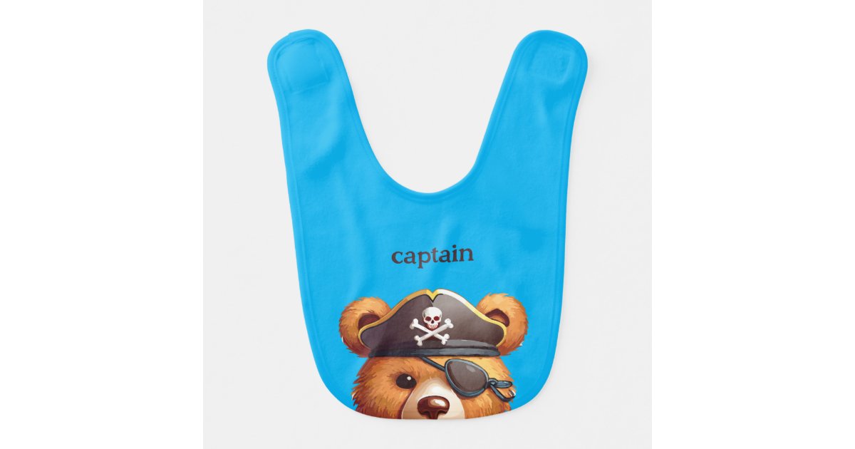 Captain Bear Baby Bib | Zazzle
