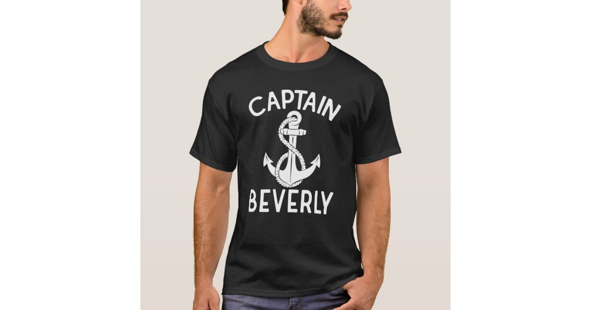 Captain Beverly Yacht Boat Ship Boating Anchor T-Shirt | Zazzle