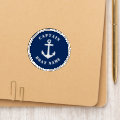 Captain Boat Name Nautical Classic Anchor Navy Patch | Zazzle