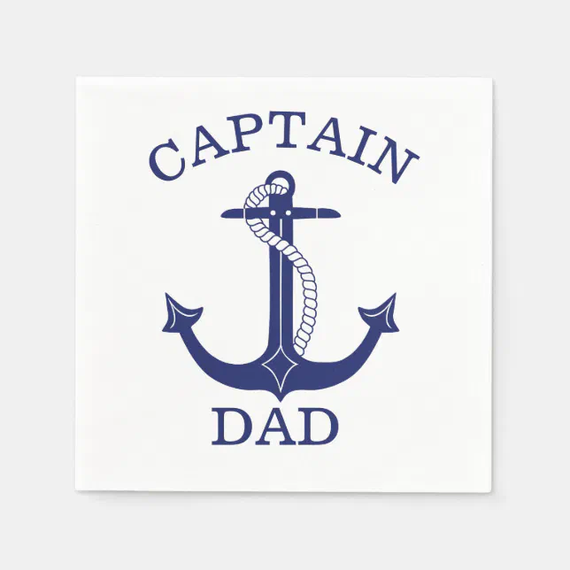 Captain Dad Nautical Anchor Napkins | Zazzle