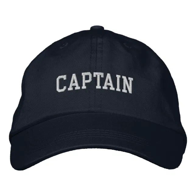 Captain Embroidered Baseball Hat / Cap - Navy | Zazzle