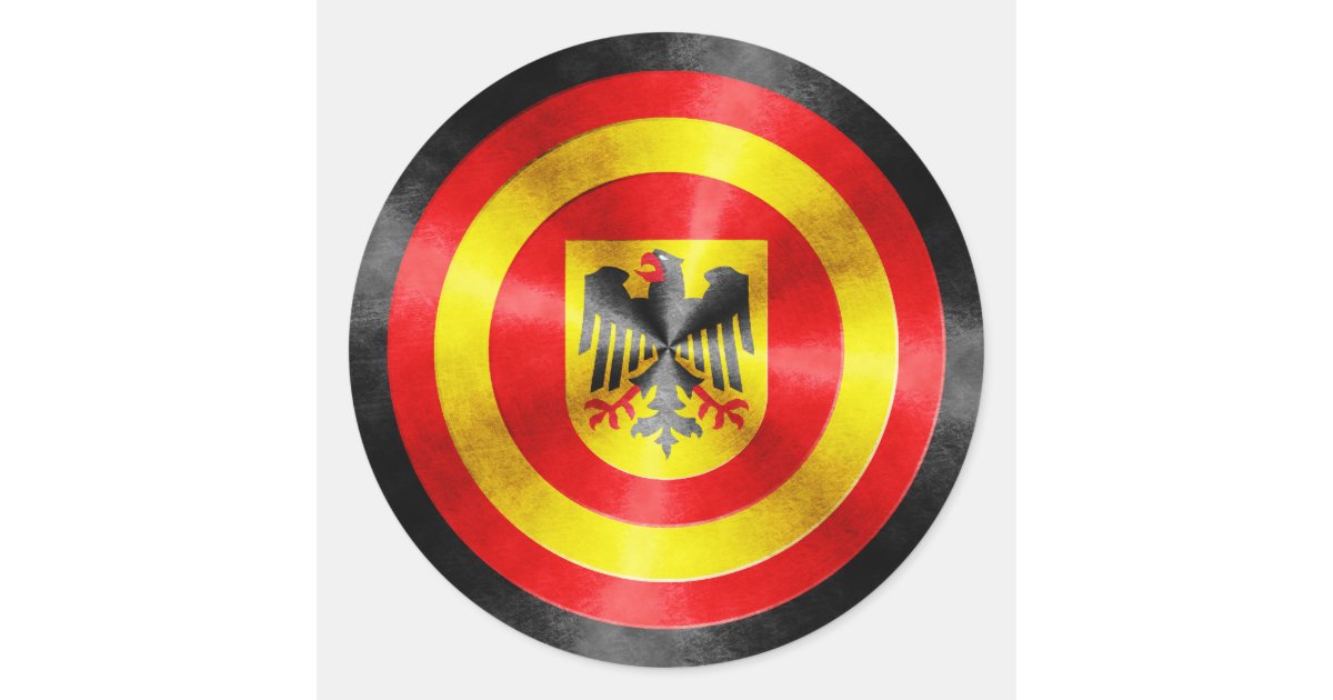 Captain Germany Hero Shield Classic Round Sticker | Zazzle
