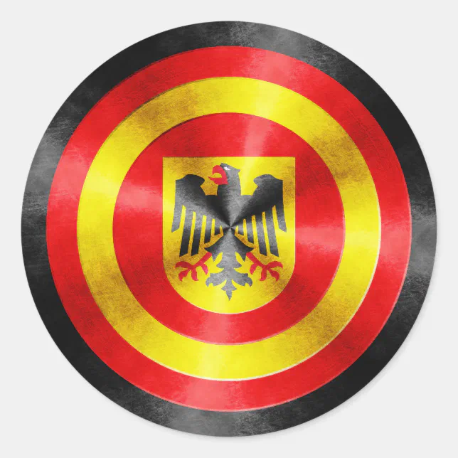 Captain Germany Hero Shield Classic Round Sticker | Zazzle