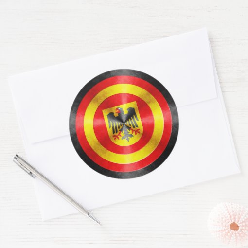 Captain Germany Hero Shield Classic Round Sticker | Zazzle