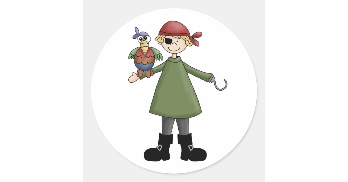 Captain Hook Classic Round Sticker | Zazzle
