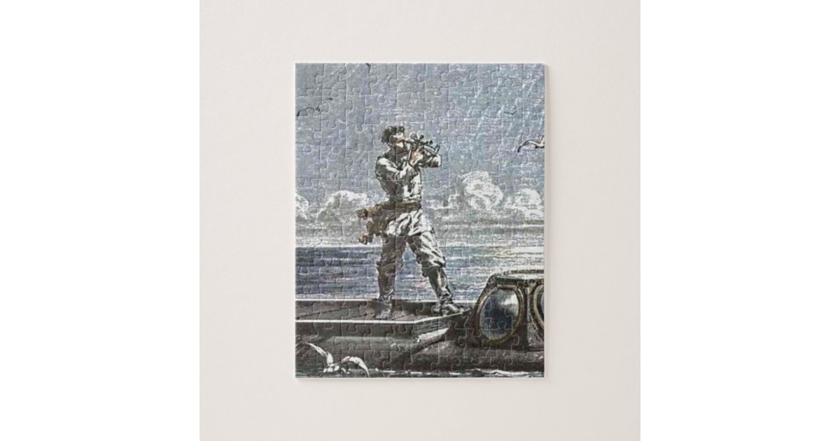 Captain Nemo Verne 20,000 Leagues Sci Fi Art Jigsaw Puzzle | Zazzle