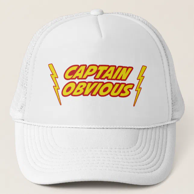 Captain Obvious Superhero Trucker Hat | Zazzle