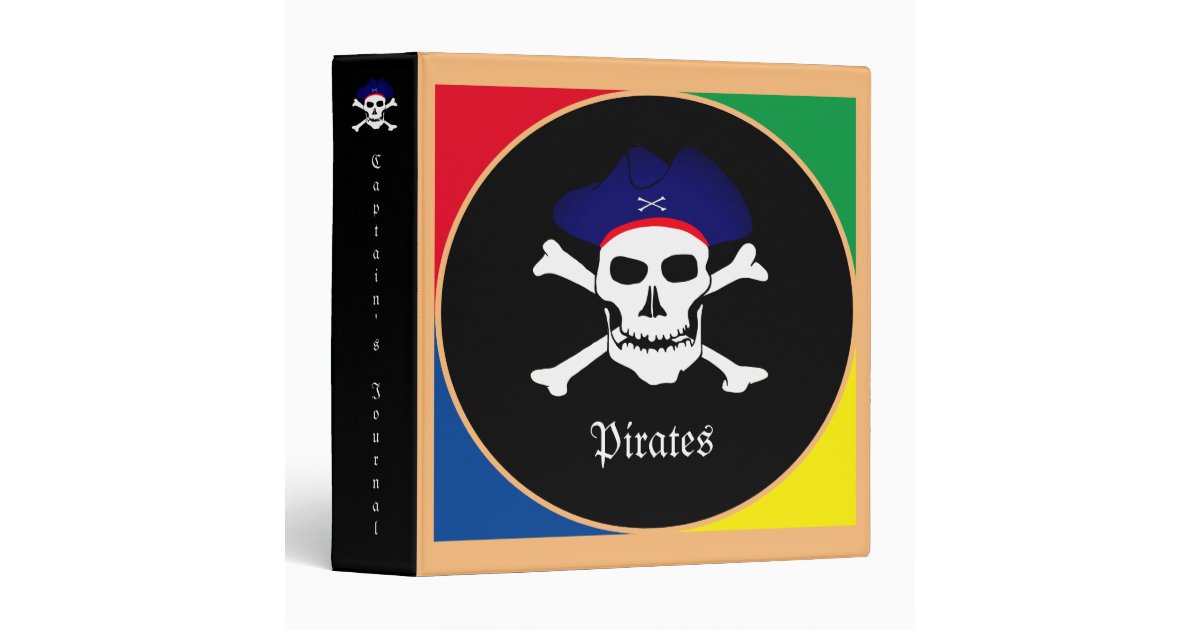Captain & Pirates Flag - Treasure Island /kids 3 Ring Binder | Zazzle