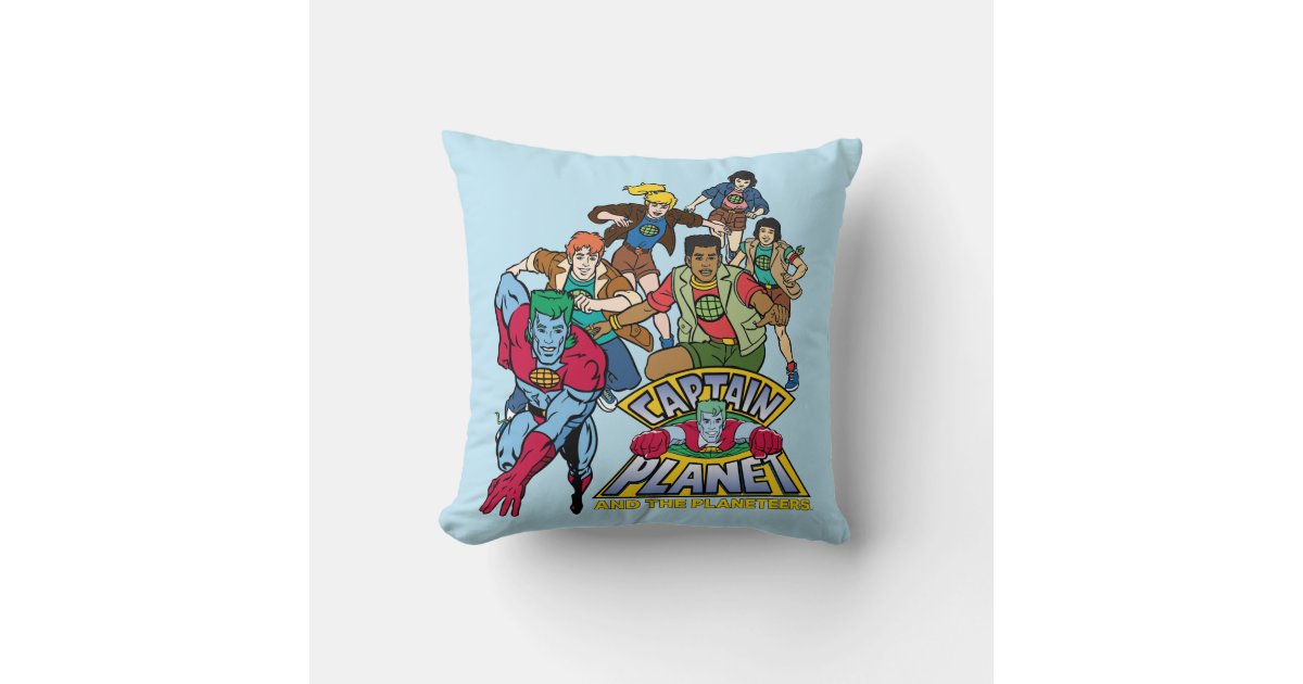 Captain Planet & the Planeteers Group Logo Graphic Throw Pillow | Zazzle