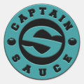 Captain Sauce Logo Classic Round Sticker | Zazzle