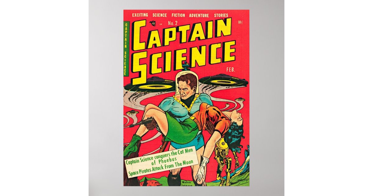 Captain Science comic book cover Poster | Zazzle
