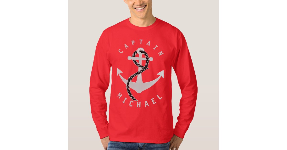 Captain Shirt Anchor Personalized | Zazzle