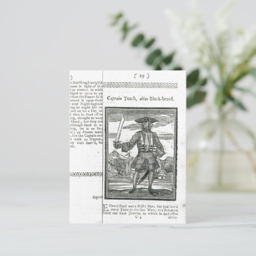 Captain Teach, Alias Black Beard Postcard | Zazzle