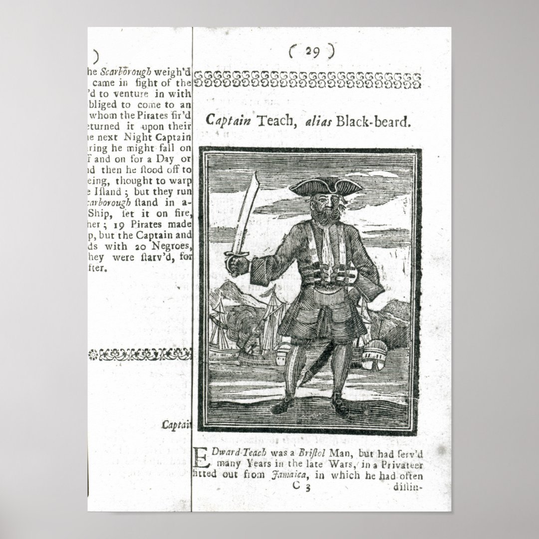 Captain Teach, Alias Black Beard Poster | Zazzle