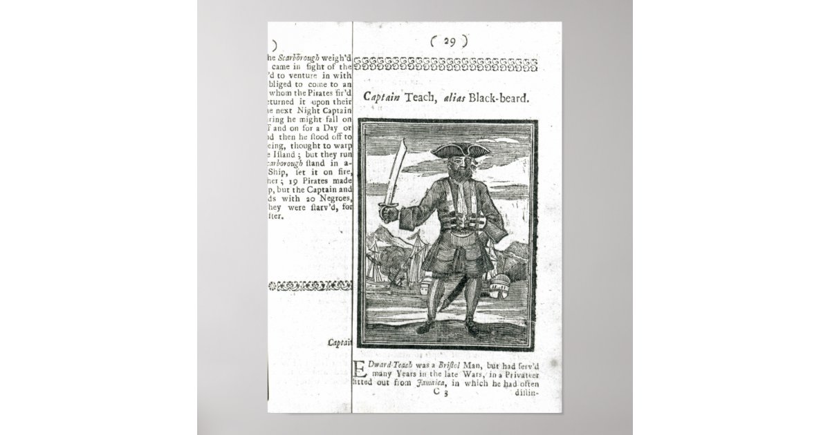 Captain Teach, Alias Black Beard Poster | Zazzle