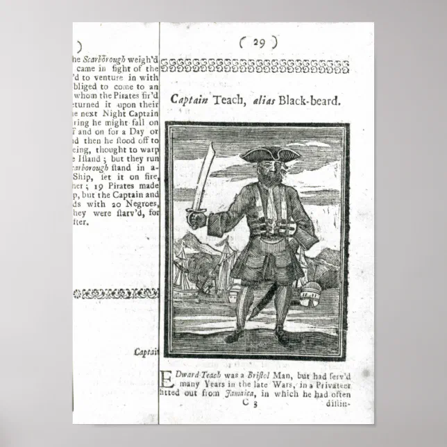 Captain Teach, Alias Black Beard Poster | Zazzle