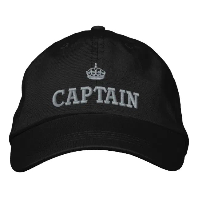 Captain with crown logo embroidered baseball cap | Zazzle