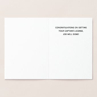 Captains License Congratulations Card | Zazzle