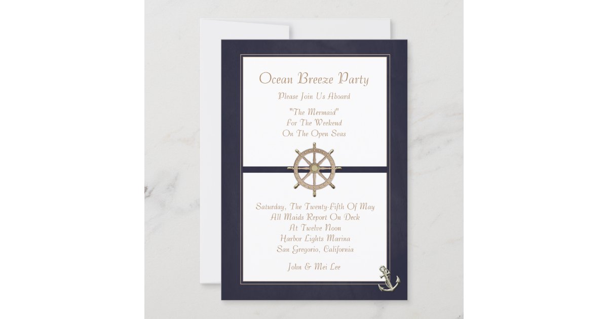 Captains Wheel Invitation | Zazzle