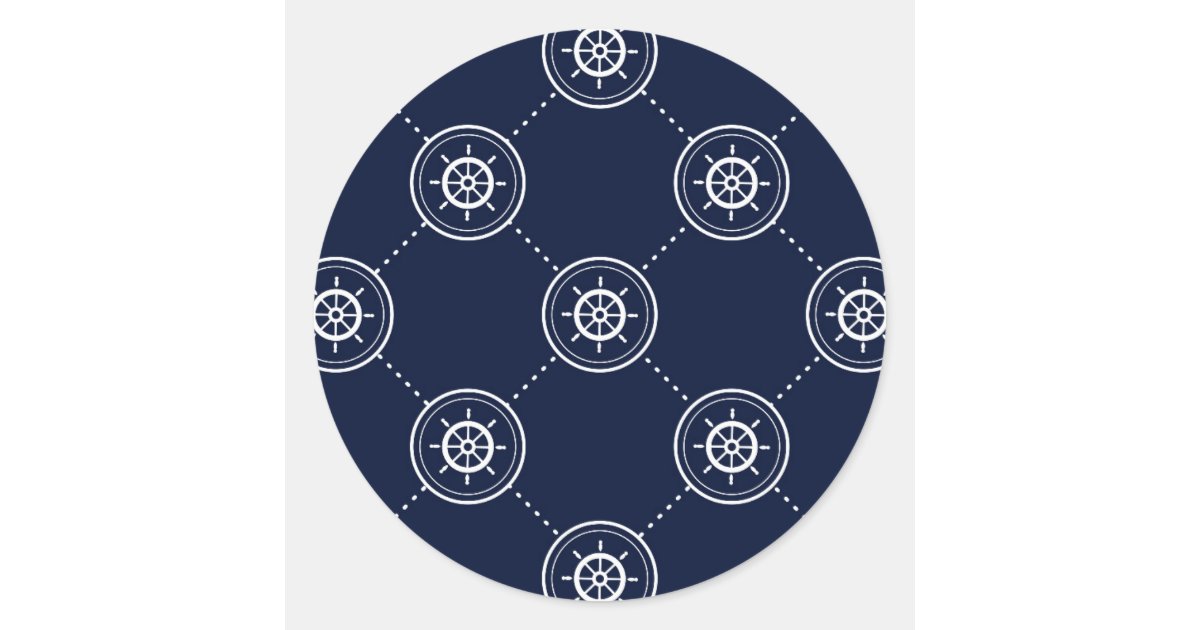 Captain'S Wheel Pattern Classic Round Sticker | Zazzle