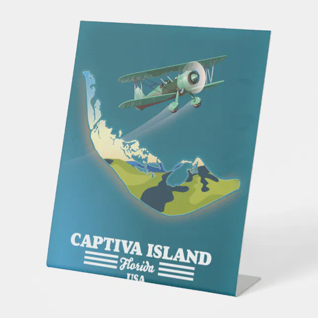 Captiva Island Florida USA map Pedestal Sign | Zazzle