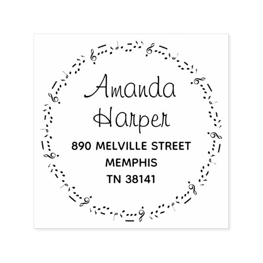 Captivating Inspired by Music Round Return Address Self-inking Stamp ...