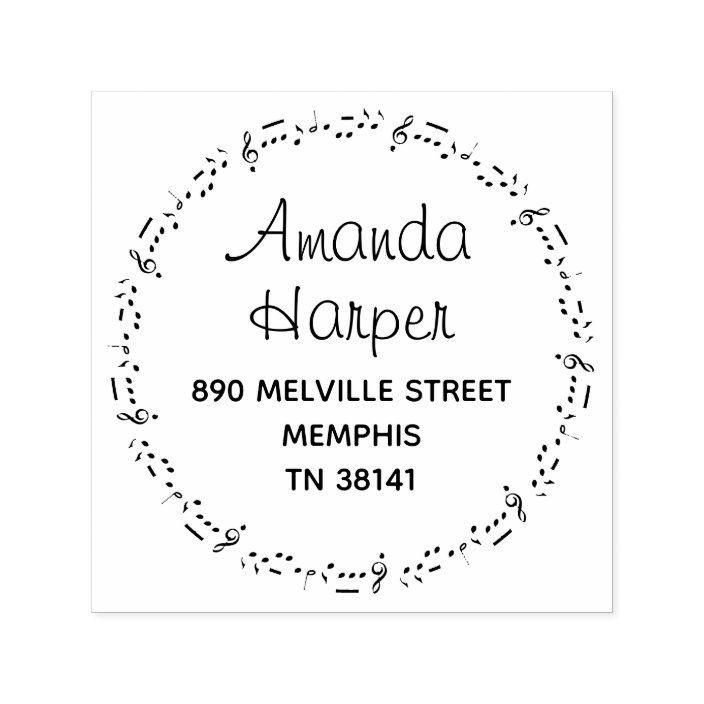 Captivating Inspired by Music Round Return Address Self-inking Stamp ...