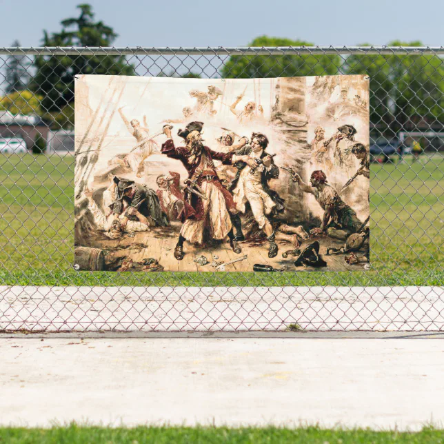 Capture, Pirate Blackbeard, Queen Anne's Revenge Banner | Zazzle