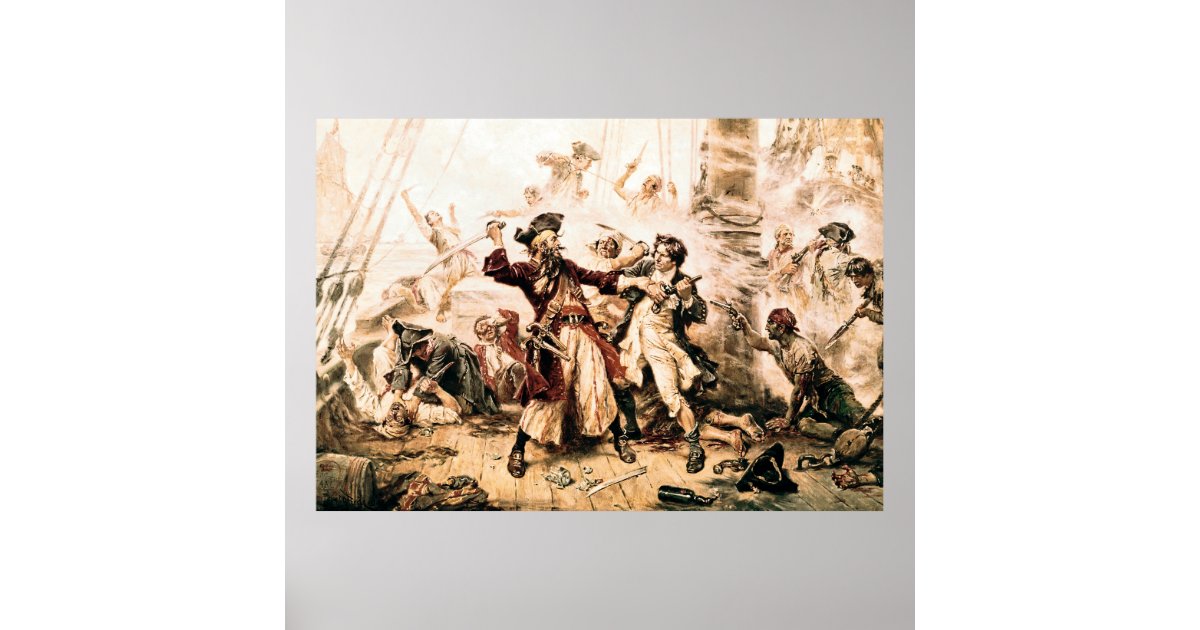 Capture, Pirate Blackbeard, Queen Anne's Revenge Poster | Zazzle