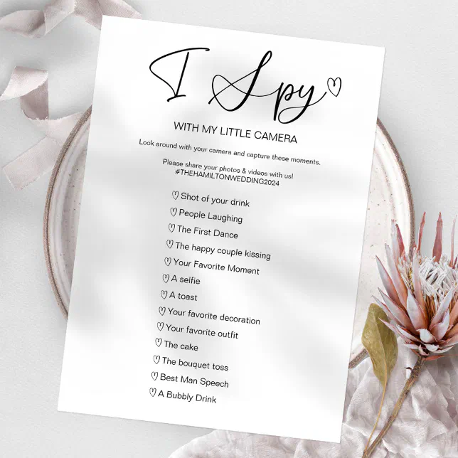Capture The Love I Spy Wedding Game Invitation | Zazzle