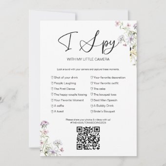 Capture The Love I Spy Wedding Game With QR Invitation | Zazzle