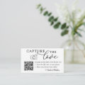 Capture the Love Photo Album QR Code Enclosure Card | Zazzle