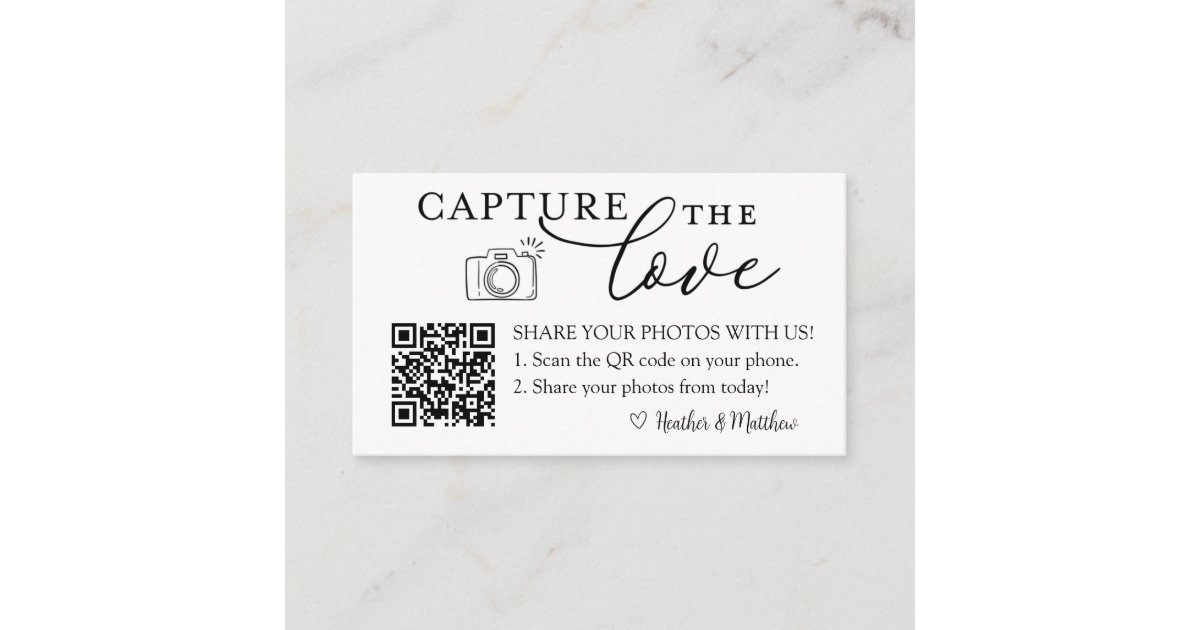 Capture the Love Photo Album QR Code Enclosure Card | Zazzle