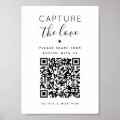 Capture the love sign. Black white QR Code wedding Poster | Zazzle