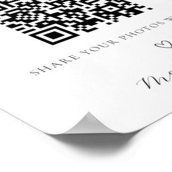 Capture the Love Wedding Photo Album QR Code Poster | Zazzle