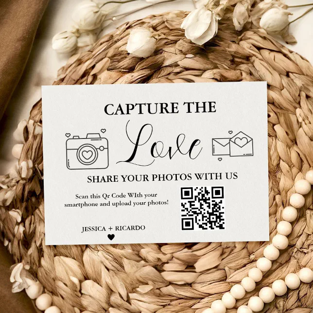 Capture the Love Wedding QR Code Card, Photo Card | Zazzle